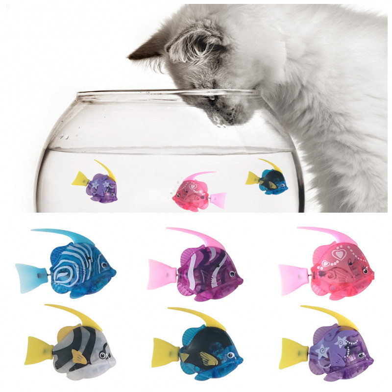 Interactive Electric Water Indoor Play Swimming Robot Fish Toy for Cat ...