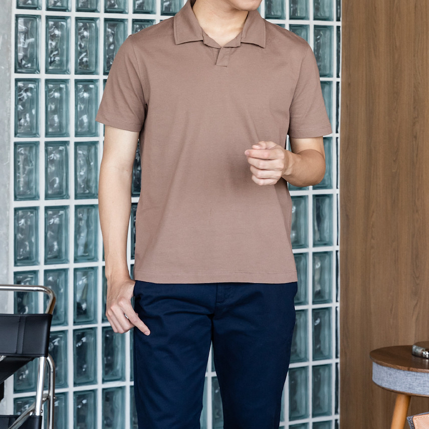 TWENTYSECOND เสื้อโปโลแขนสั้น รุ่น Joel Polo Tee - น้ำตาล / Brown ...