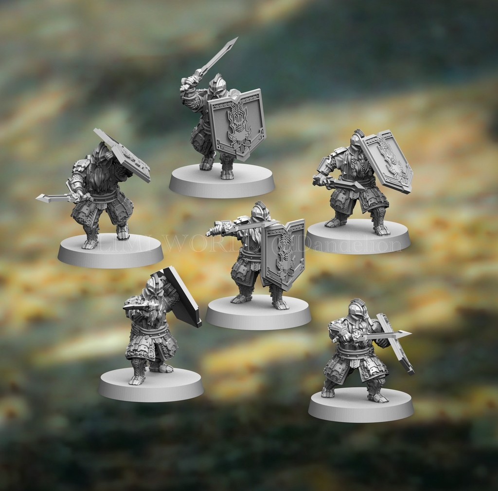 [DND] Hobbit Iron Hill Dwarf Warrior Sword-Holding Posture Ring King ...