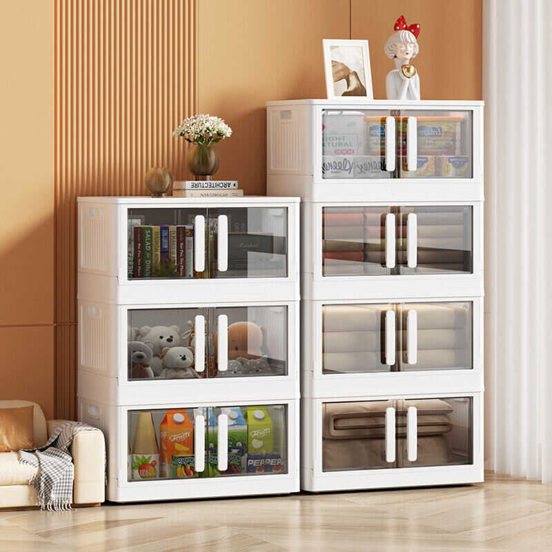 Transparent Double-Door Drawer Book Snack Finishing Toy Clothes Cabinet ...
