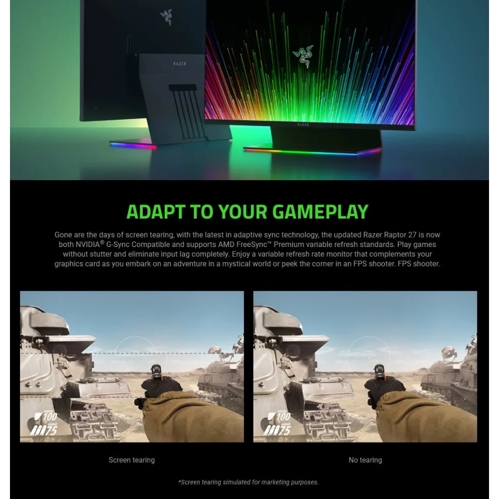 จอภาพสําหรับเล่นเกม Razer Raptor 27 165 Hz ดั้งเดิม | Shopee Thailand