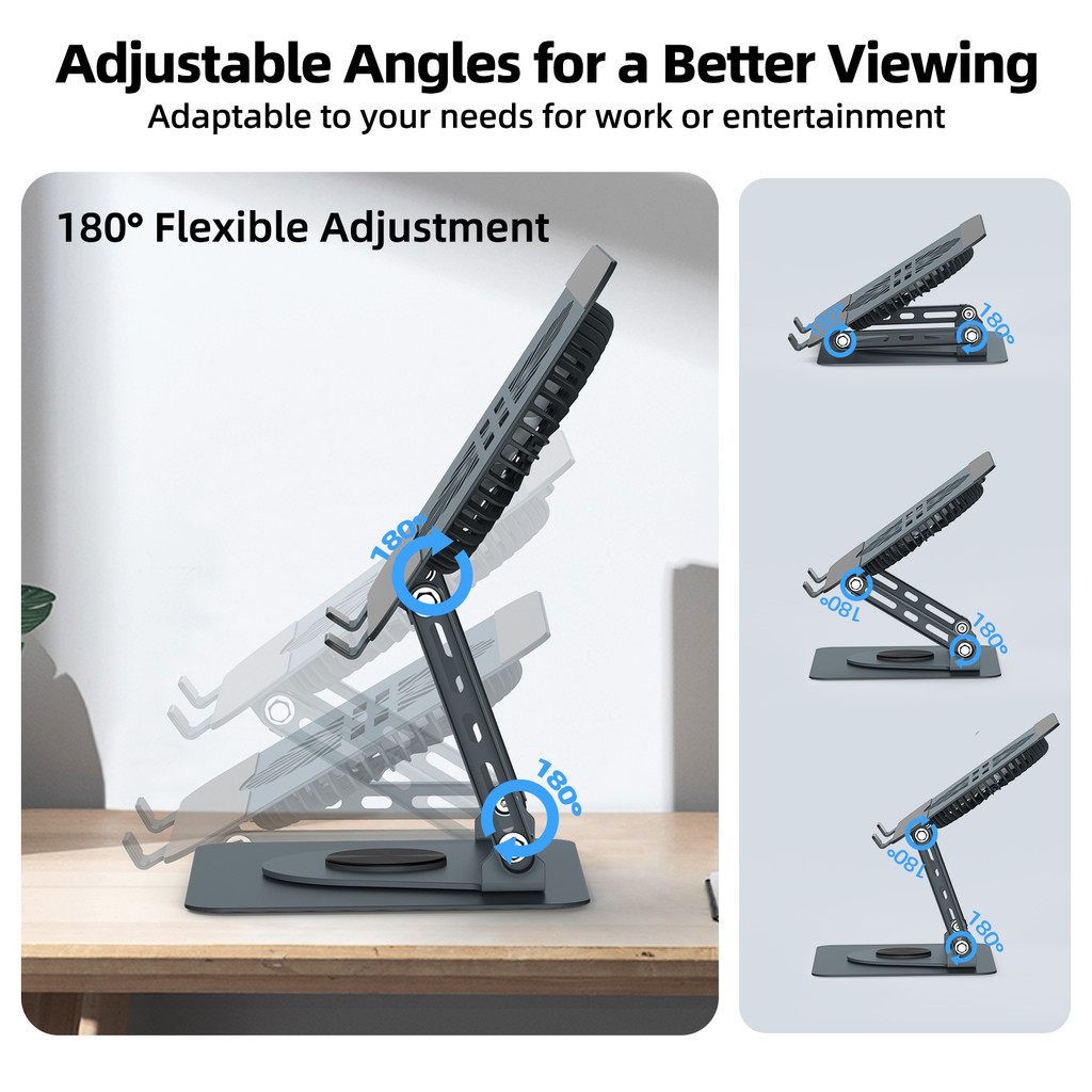 GOOJODOQ แล็ปท็อป Cooling Bracket Hollow out การออกแบบแบบพับได้พัดลม ...