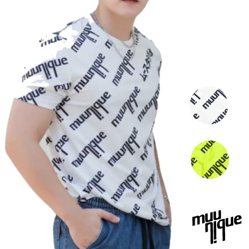 ♞MUUNIQUE T-Shirt เสื้อยืด รุ่น Allover Logo FVB | Shopee Thailand
