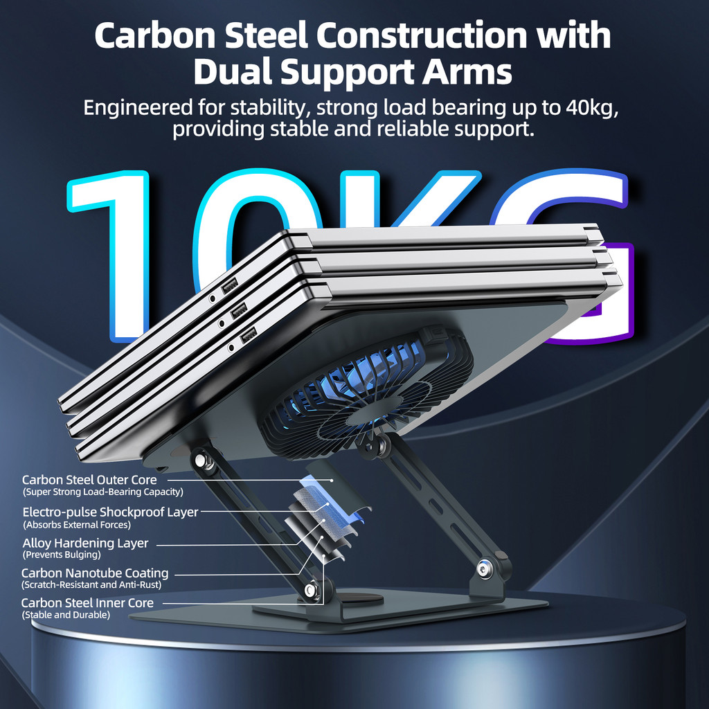 GOOJODOQ แล็ปท็อป Cooling Bracket Hollow out การออกแบบแบบพับได้พัดลม ...