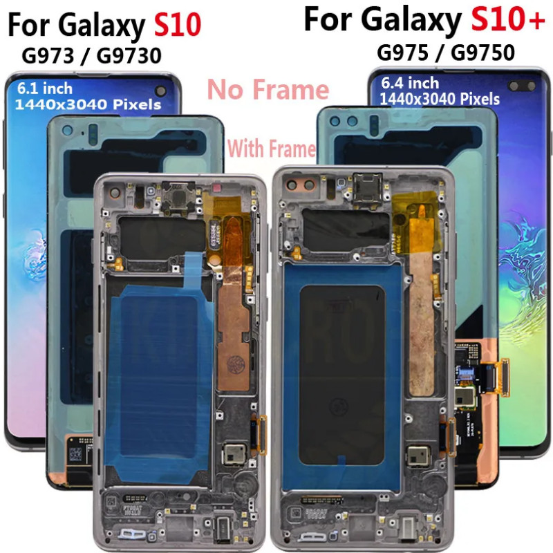 ในสต็อก AMOLED S10 LCD สําหรับ SAMSUNG Galaxy S10 G973F/DS G973F G973 ...