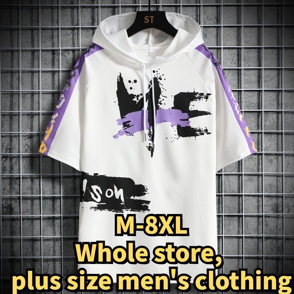 ในสต็อก M-8XL เสื้อยืดพลัสไซส์ เสื้อพลัสไซส์ เสื้อผ้าพลัสไซส์ เสื้อฮู้ดพลัสไซส์ แขนสั้นพลัสไซส์ ...