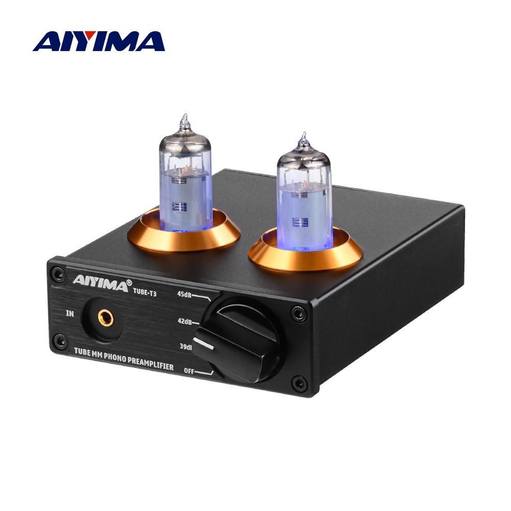 ในสต็อก AIYIMA Tube-T3 HiFi Preamplifier สูญญากาศ 6J2 หลอด MM Phono ...