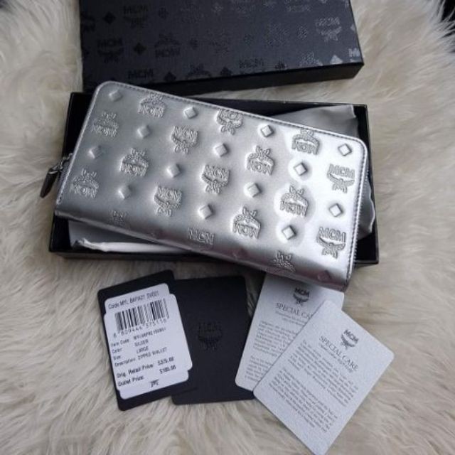 MCM Zippy Wallet สี Silver ของใหม่!! | Shopee Thailand