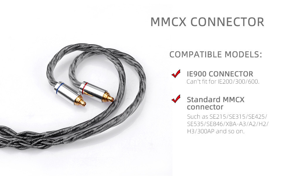 Faaeal Mini เรียวเอวสายหูฟังเพิ่ม MMCX Connector 3.5/4.4 มม.สําหรับ ...