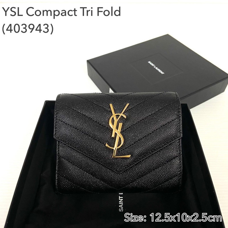 ♞ถูกที่สุด ของแท้ 100% Ysl trifold wallet DS | Shopee Thailand
