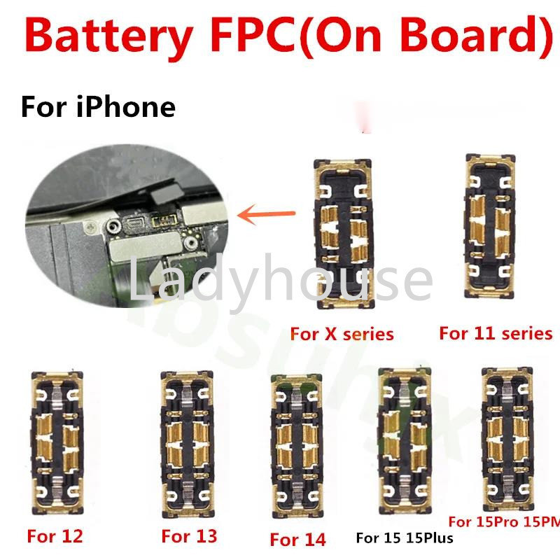 2-10pcs FPC แบตเตอรี่สําหรับ Iphone 11 12 13 Pro Max 14 15 16 XS XR X 6 ...