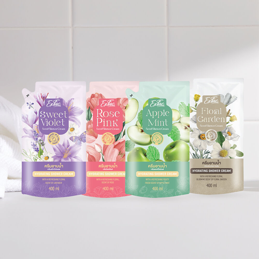 EXFAC Rose Pink Scent Shower Cream Refill 400ml เอ็กซ์แฟค ผลิตภัณฑ์ครีม ...