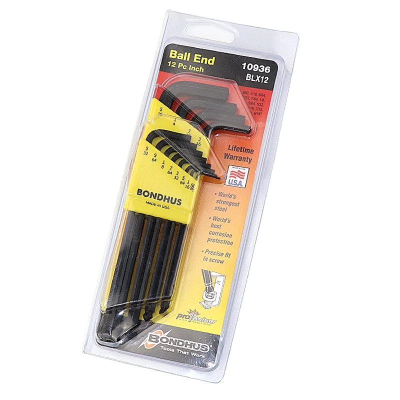 Bondhus นิ้ว Ball Head Hex ชุดประแจ L-wrenches Extended Hex Key ชุดซ่อม ...