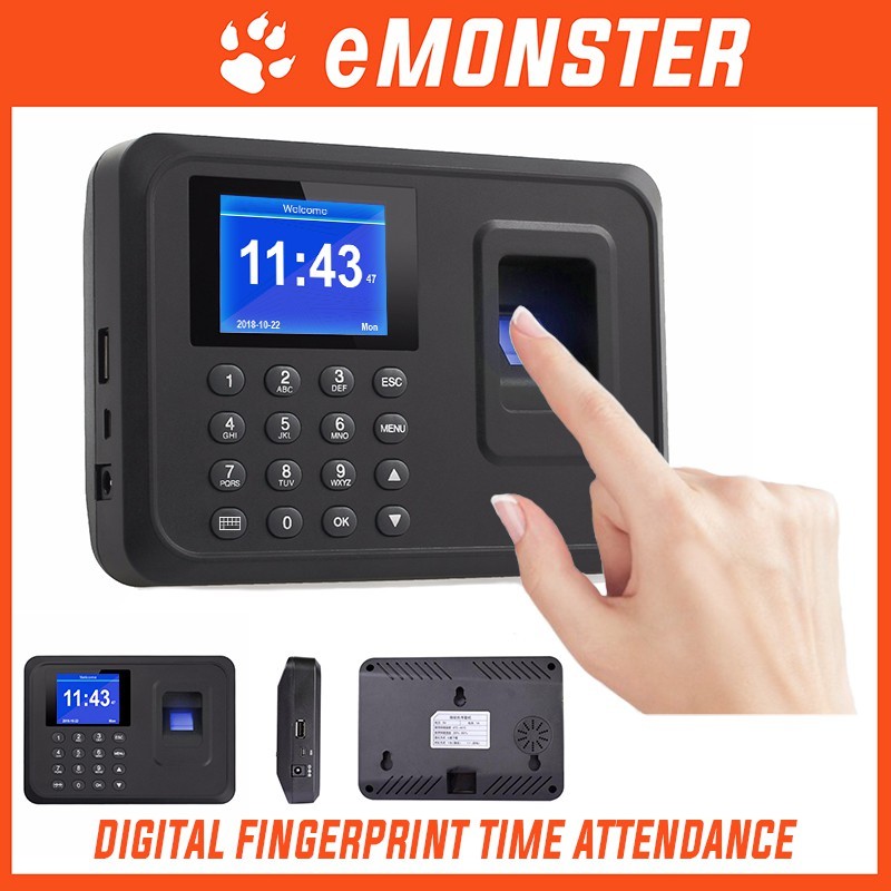 ในสต็อก ลายนิ้วมือ Attendance Machine Finger Print Time Attendance ...