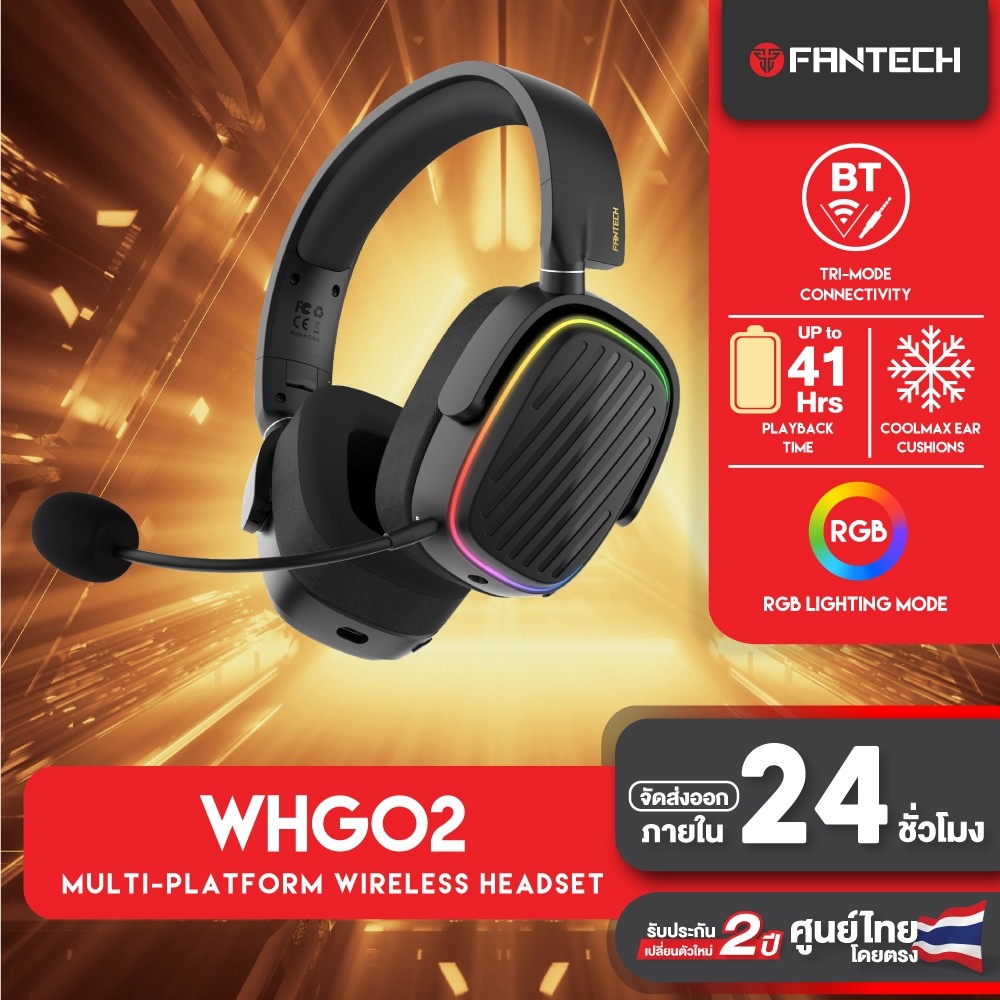 FANTECH รุ่น WHG02 HARMONY WIRELESS HEADSET หูฟังไร้สาย หูฟังบลูทูธ 5.3 ...
