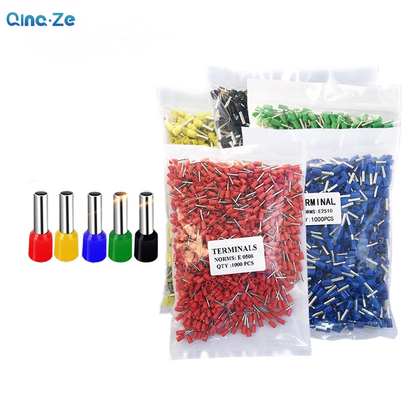 1000PCS VE สาย Lug Ferule Connector Pin Terminal Tube ประเภทสายไฟ E7508 ...