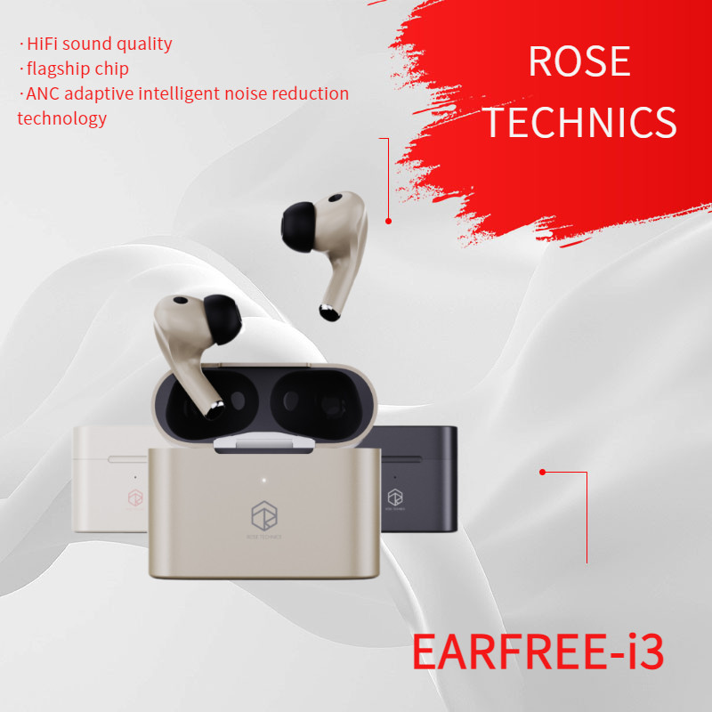 Rose TECHNICS EARFREE-i3 TWS Active Noise Cancellation หูฟังไร้สาย LDAC หูฟัง ANC IP54 บลูทูธ 5. ...