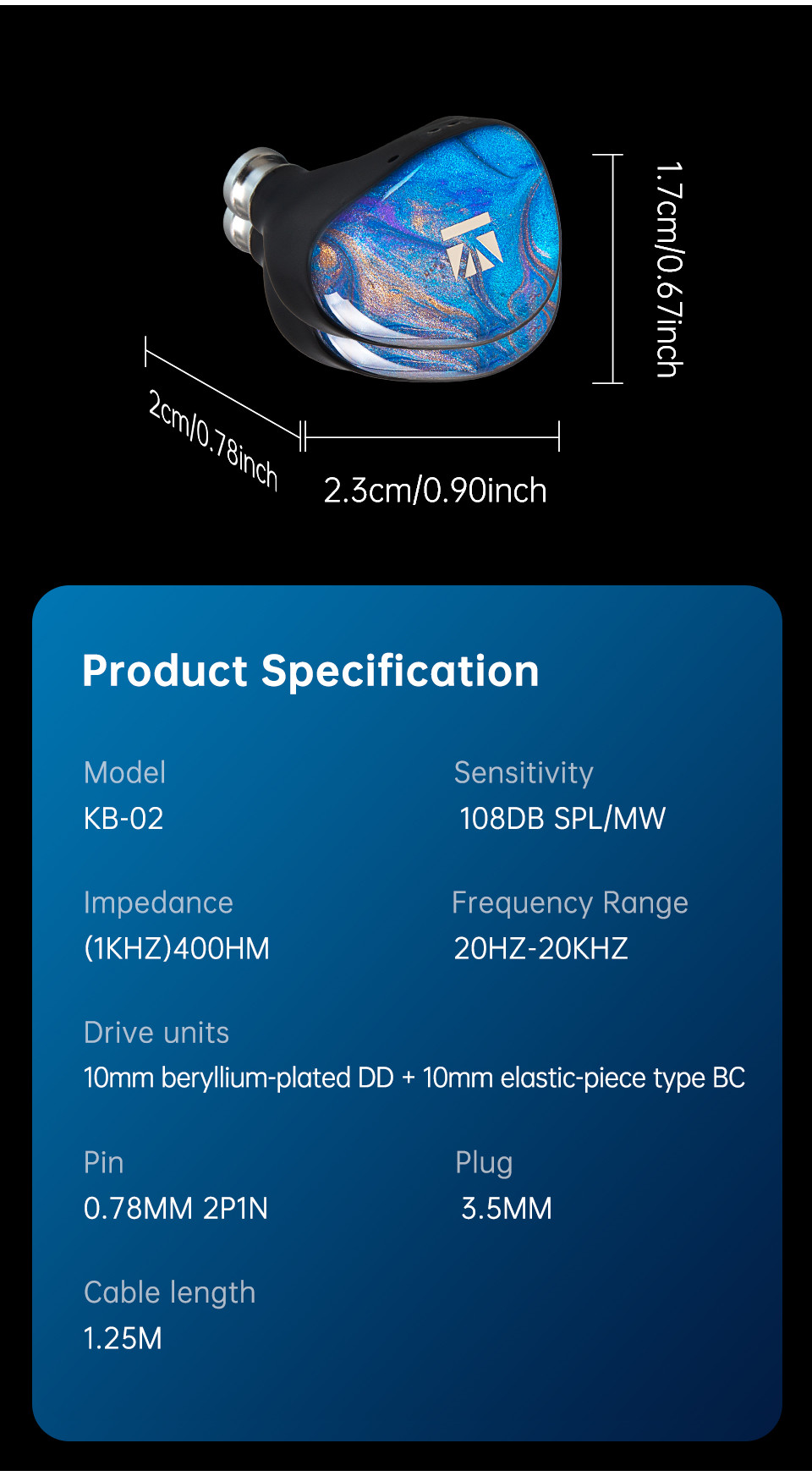 Kbear KB02 Bone Conduction Dynamic Driver Hybrid หูฟัง 0.78 มม./2PIN 3.5 มม.HIFI In Ear Monitor ...