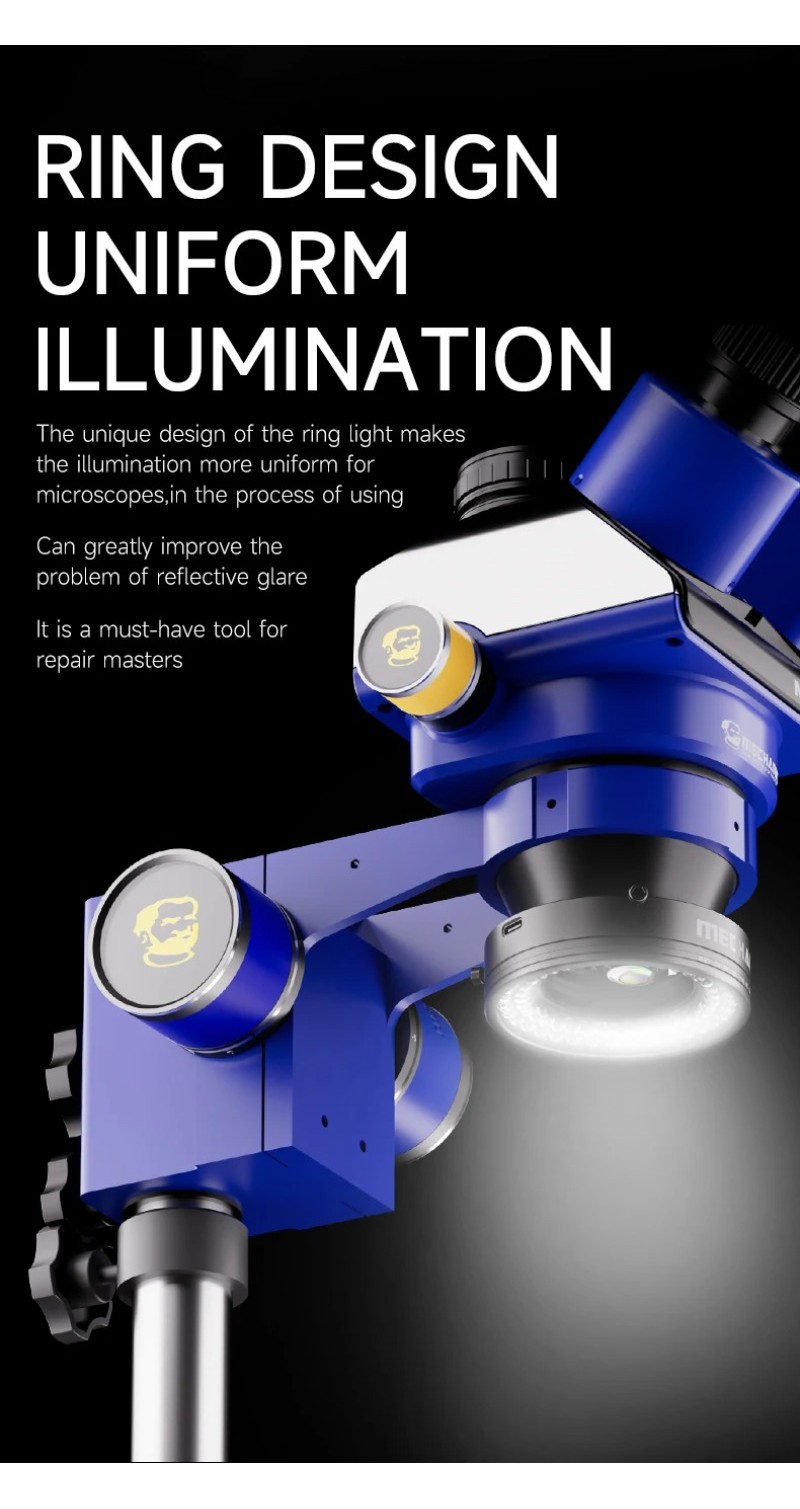 Mechanic LS720 Plus Dual Polarized กล้องจุลทรรศน์แหวน 72-LED Anti Glare ...