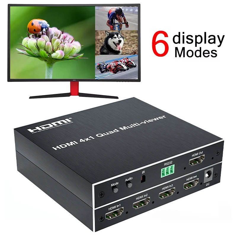 1080p HDMI 4x1 Quad Multi viewer 4 in 1 Out HDMI Multi-viewer หน้าจอ ...