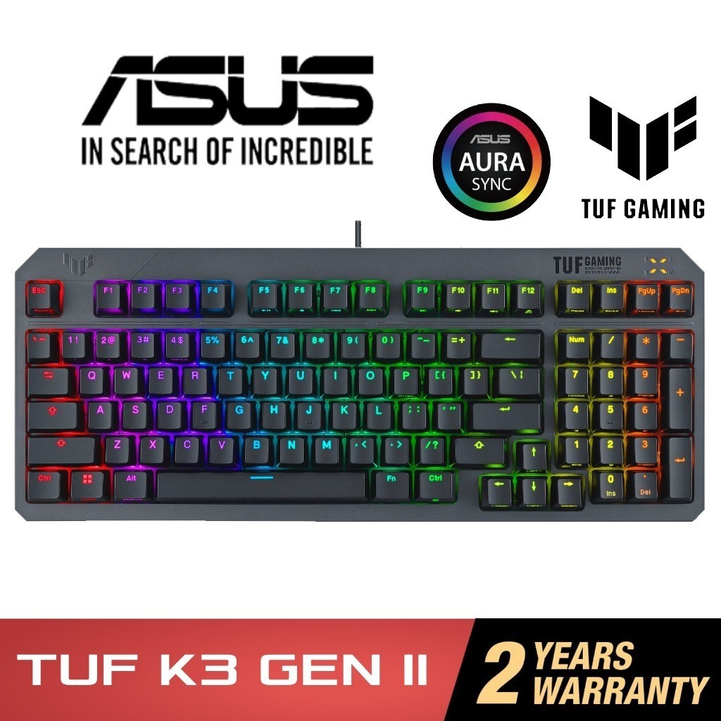 ASUS KEYBOARD GAMING RA07 TUF K3 GEN II / BL / TH / ABS - Blue Clicky ...