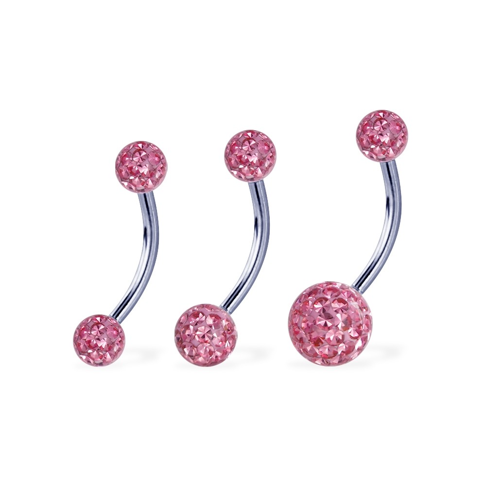 PiercingRoom by jay จิวสะดือ Preomium Preciosa PINK Crystal Titanium ...