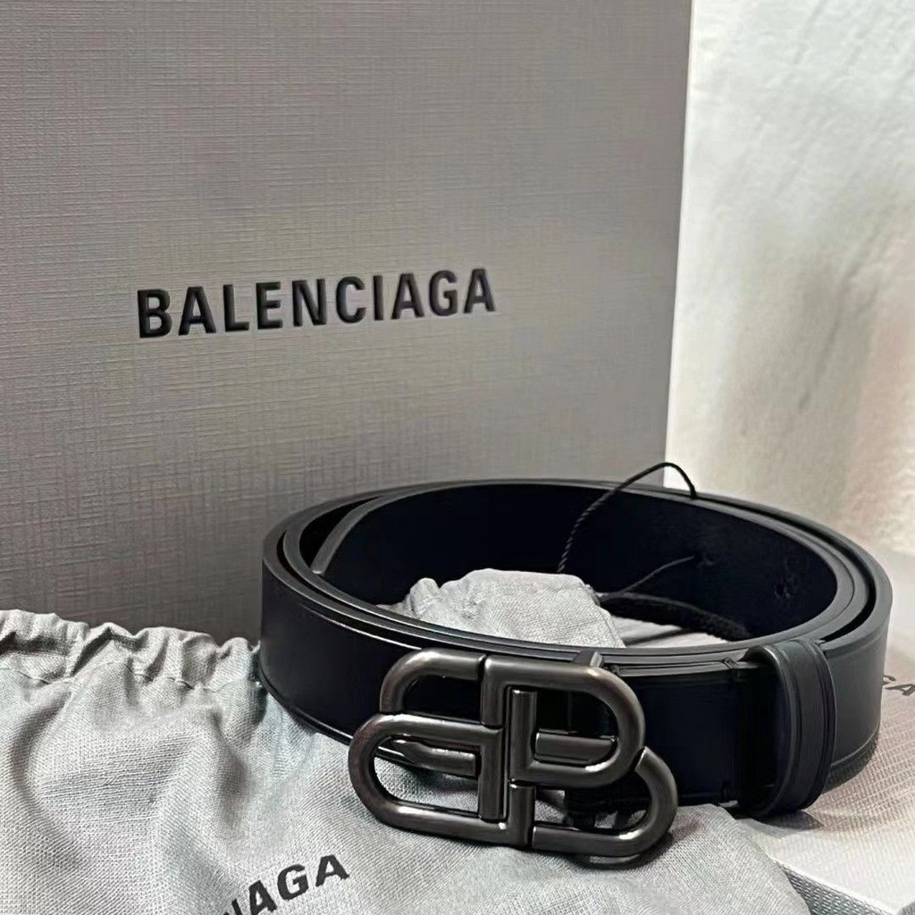 Hot_balenciaga ผู้ชาย Double B Jiaba แฟชั่นเข็มขัดหนังอเนกประสงค์ ...