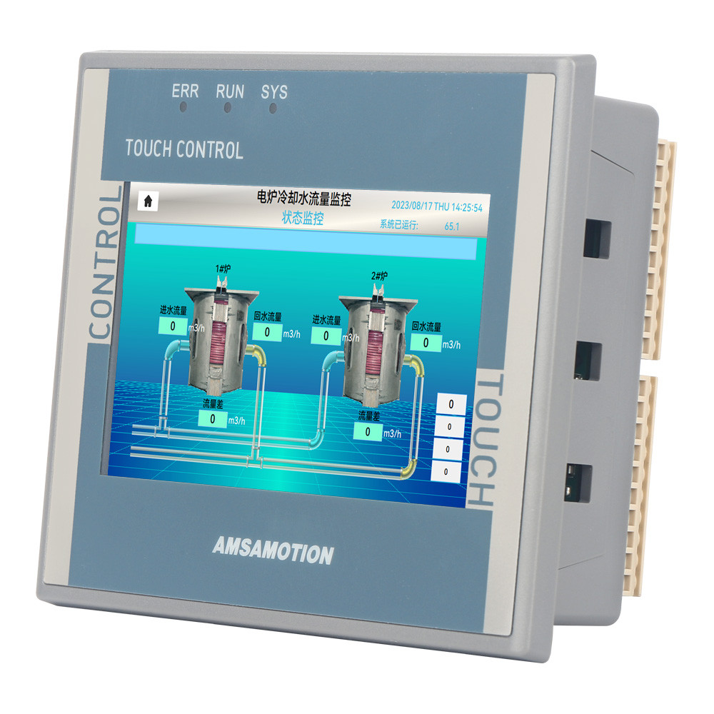 All-in-one เครื่อง 7 4.3 นิ้ว HMI + PLC AMX-FX3U Controller Ethernet ...