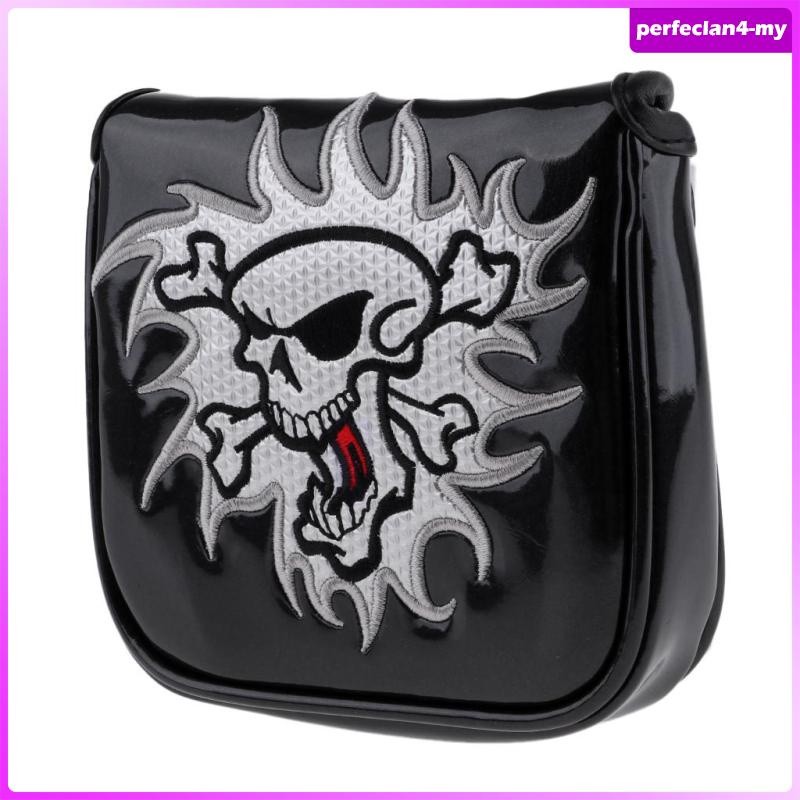 ในสต็อก Square Skull Golf Mallet Putter Head Cover Bag พร้อมปิดแม่เหล็ก ...