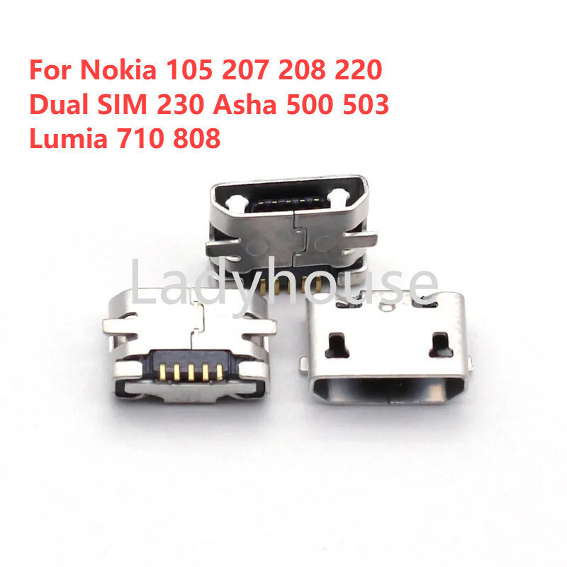 5-50 ชิ้น Dock Micro Plug USB ชาร์จ Charger Pin พอร์ตสําหรับ Nokia 105 ...