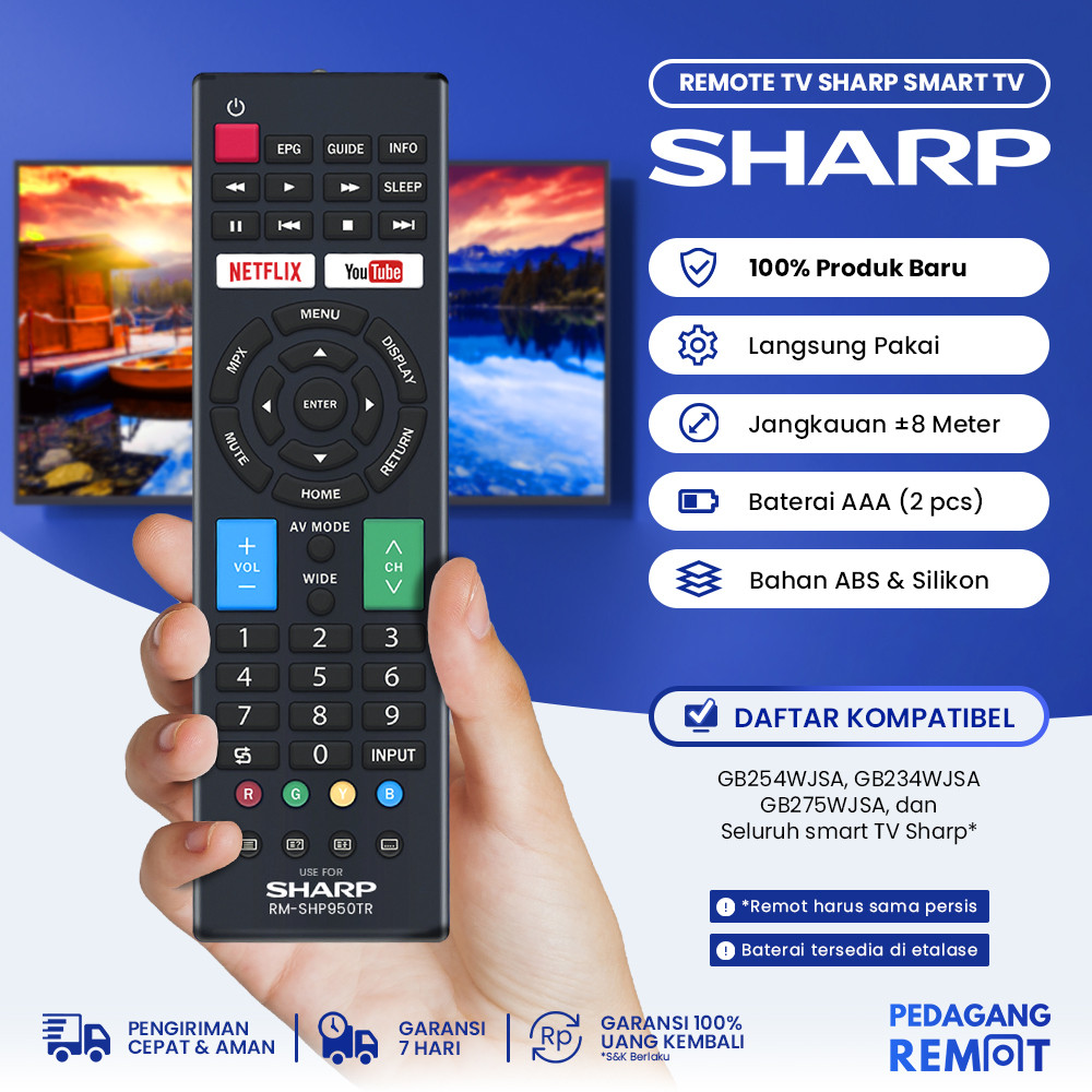 ในสต็อก Sharp Aquos LCD LED สมาร์ททีวี รีโมททีวี รีโมท GB275WJSA | Shopee Thailand
