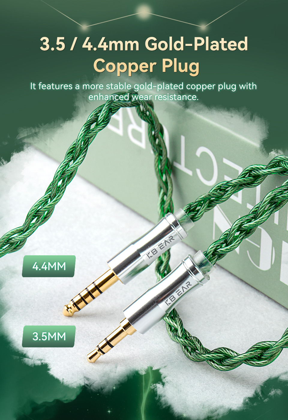 KBEAR Aegis Wire MH04 4 cores สายอัพเกรดหูฟัง AFC ความบริสุทธิ์สูงชุบ ...