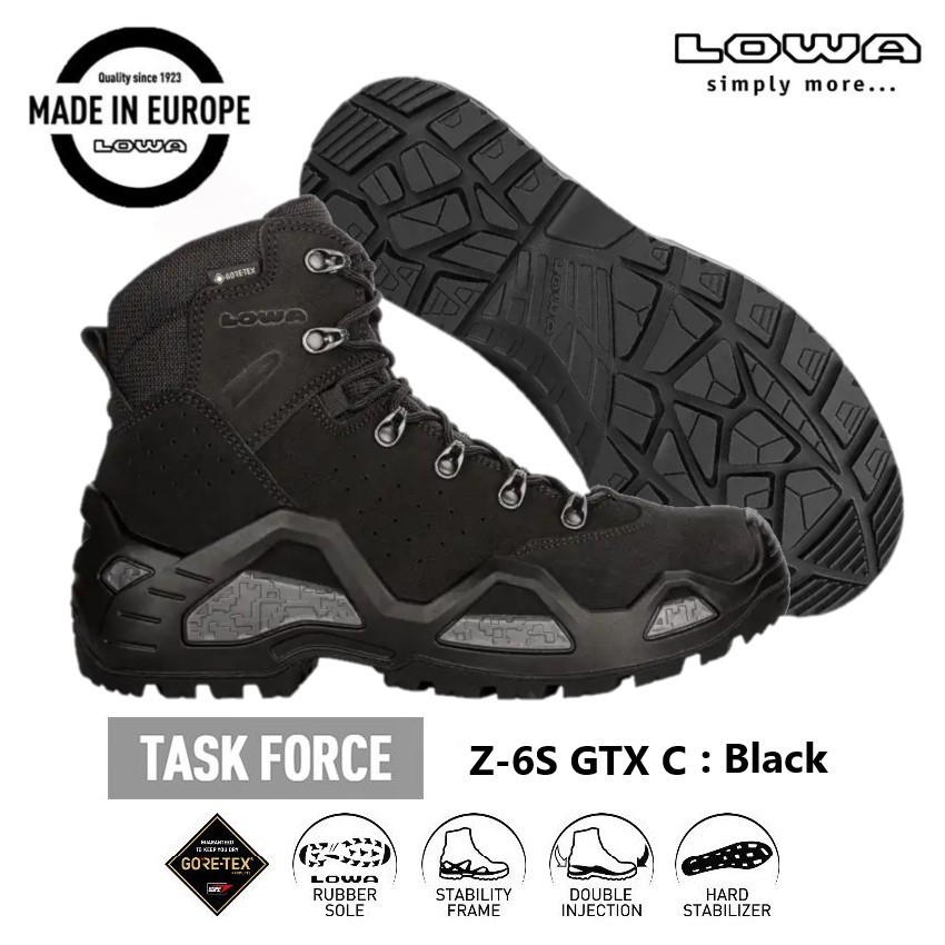 Lowa Z-6S GTX C รองเท้าบูทแทคติคอลสูง 6 นิ้ว หนังกลับด้านบน บุผ้า Gore-Tex กันน้ำ กันลื่น ระบาย ...