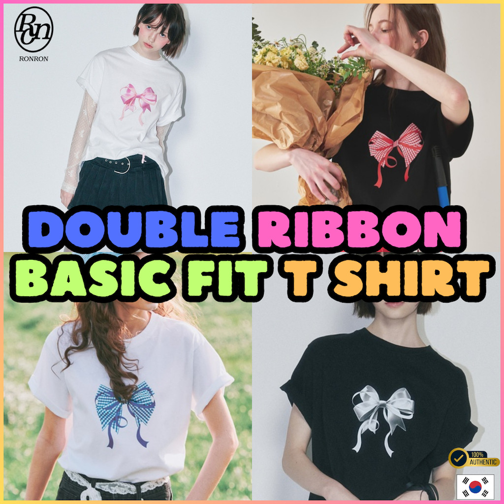 RONRON] Double RIBBON BASIC FIT T SHIRT /WHITE PINK จะถูกจัดส่งตั้งแต่ ...