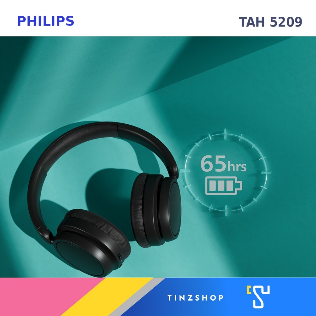 PHILIPS WIRELESS HEADPHONE TAH5209 I ฟิลิป หูฟังไร้สาย หูฟังบลูทูธ หู ...