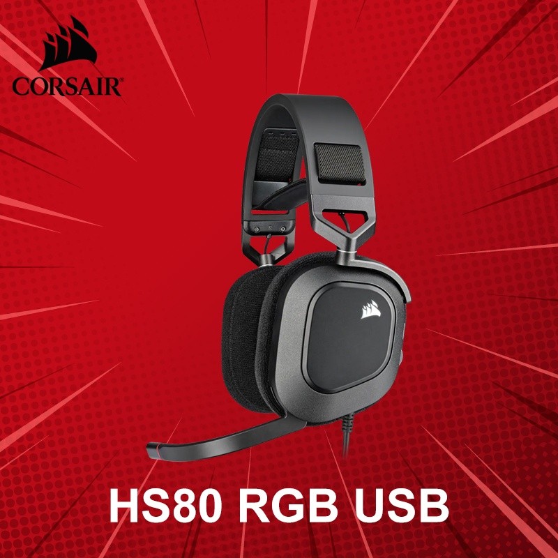 หูฟังเกมมิ่ง Corsair รุ่น HS80 RGB USB ประกันศูนย์ 2 ปี | Shopee Thailand