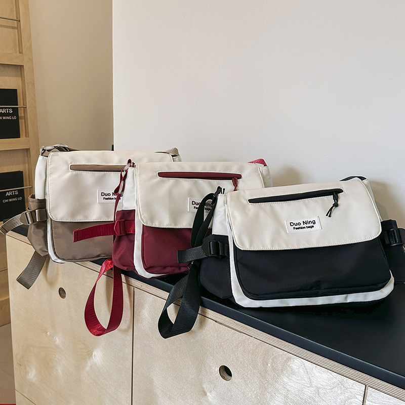 กระเป๋าสะพายไหล่บล็อกสีใหม่แฟชั่นเวอร์ชั่นเกาหลีอินเทรนด์สาวลําลองอเนก ...