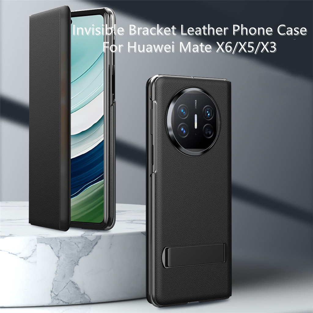 เคสสําหรับ Huawei Mate X6 X5 X3 ⭐โลหะที่มองไม่เห็นวงเล็บหนังพับโทรศัพท์ปก⭐ที่วางเปลือกกันกระแทก ...