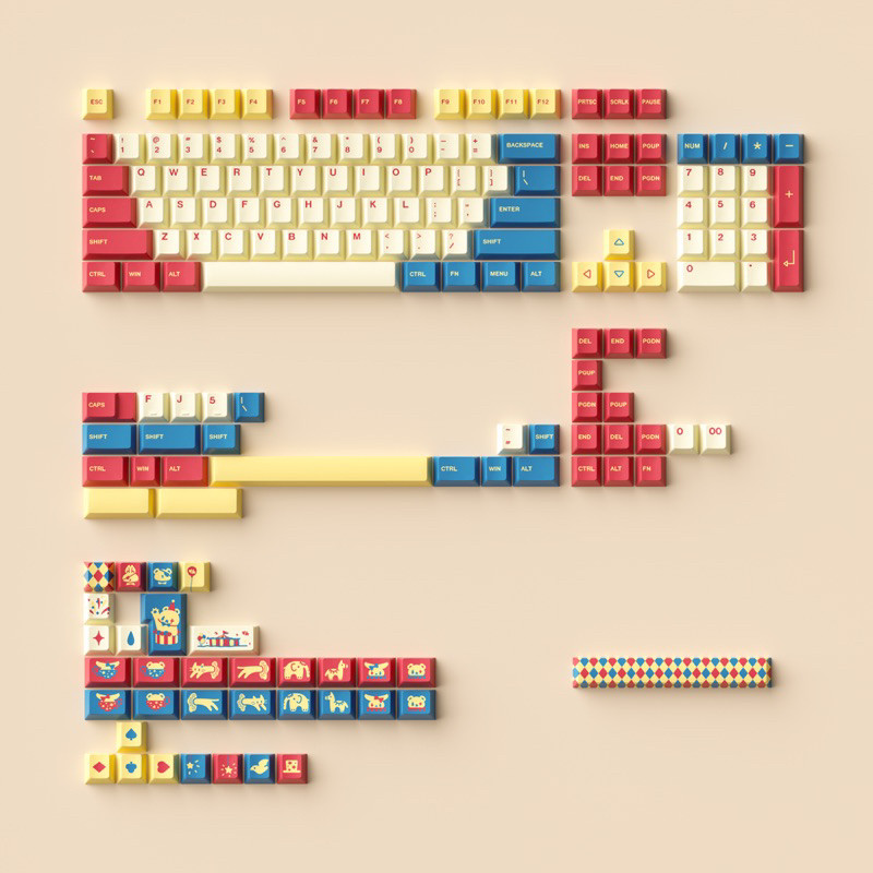 คีย์แคปแป้นพิมพ์ Monoga Carnival cherry profile PBD Dye-sub 173ปุ่ม ...