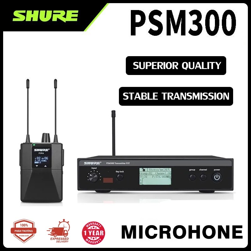 Shure PSM300 Professional Wireless Monitor Ear Back, Stage Wireless ...