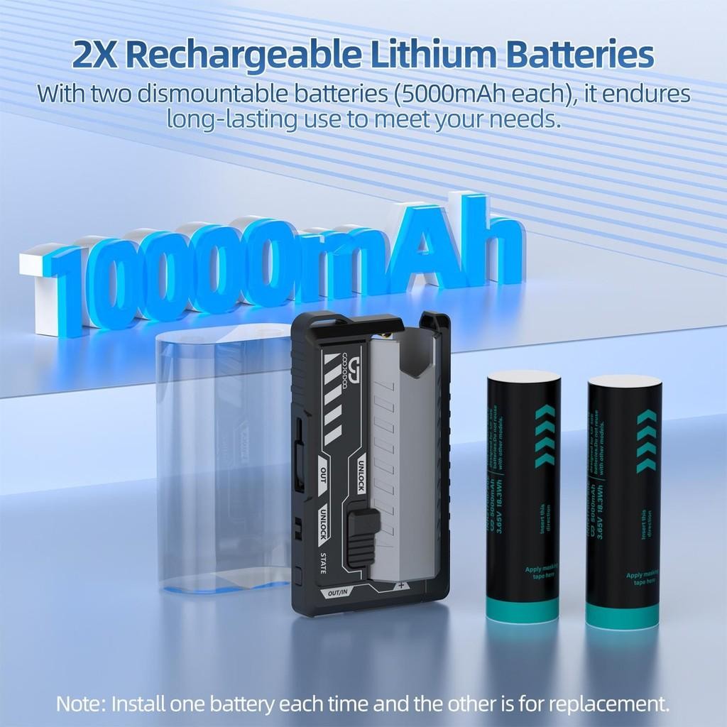 GOOJODOQ 10000mAh Power Bank Bullet Replacement Power Pack สองแบตเตอรี่ ...