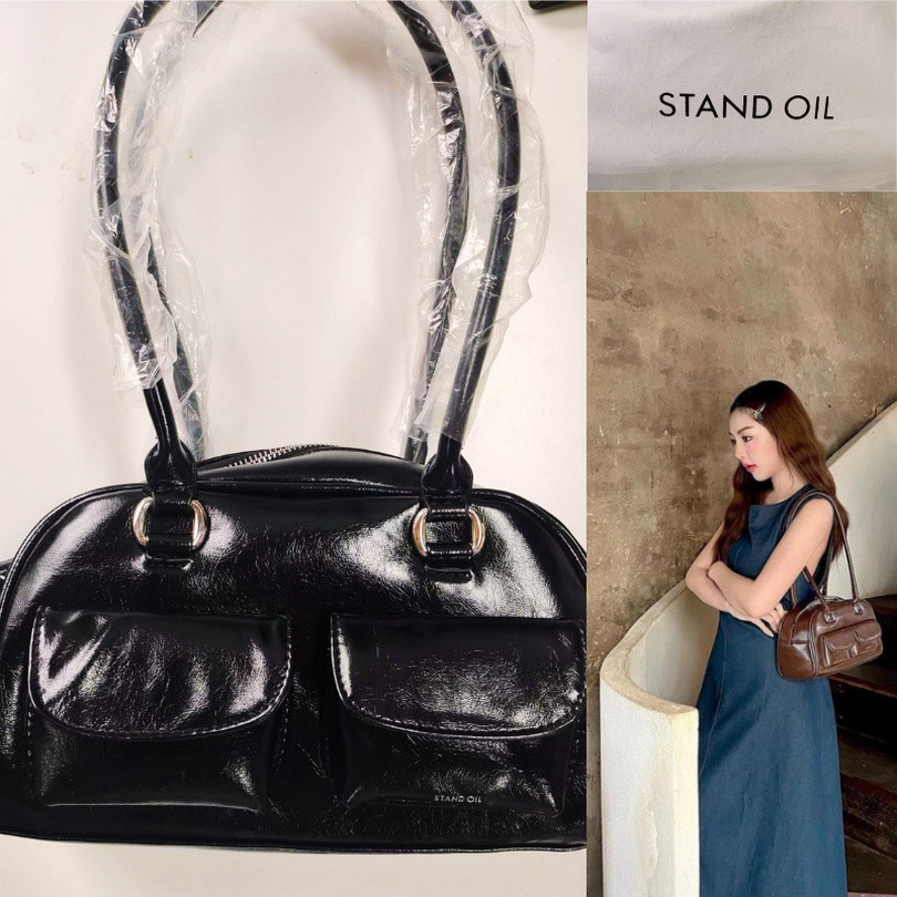 2024 แท้100% [STAND OIL] Chubby Bag / Black / Marron / White stand oil ...