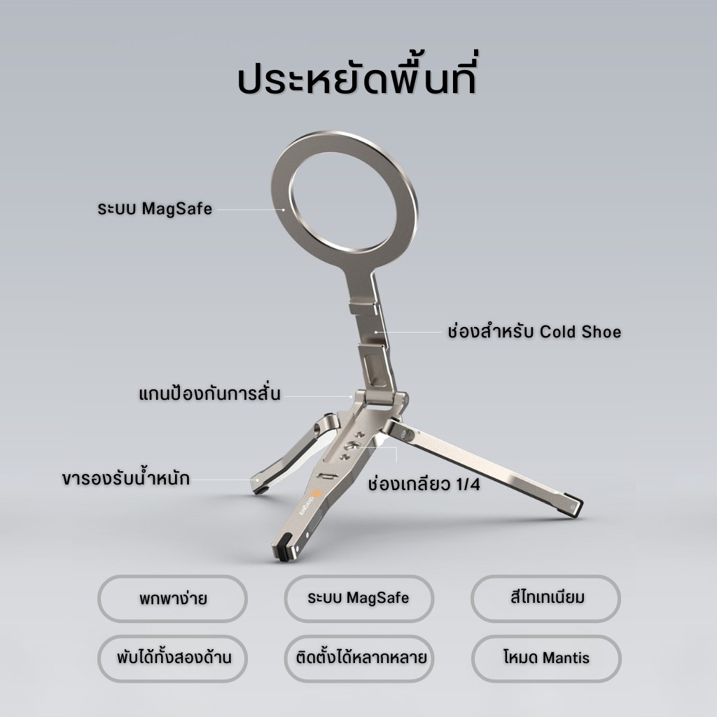 Fotorgear Mantis Folding Stand ขาตั้งมือถือ ไม้เซลฟี่ แม่เหล็ก N52 พับ ...