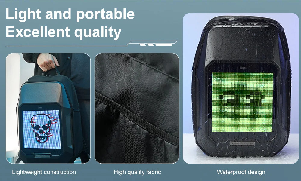 [คลังสินค้าพร้อม] Divoom Cyber Backpack Cycling Motorcycle LED Screen ...