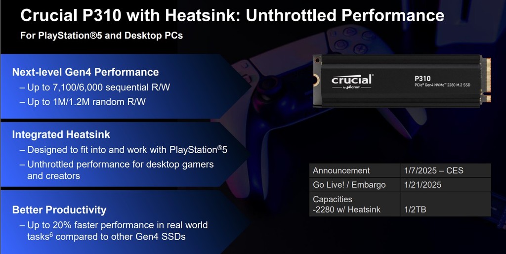 CRUCIAL P310 500GB/1TB/2TB PCIe Gen4 NVMe 2280 M.2 SSD (CT500P310) | Shopee Thailand