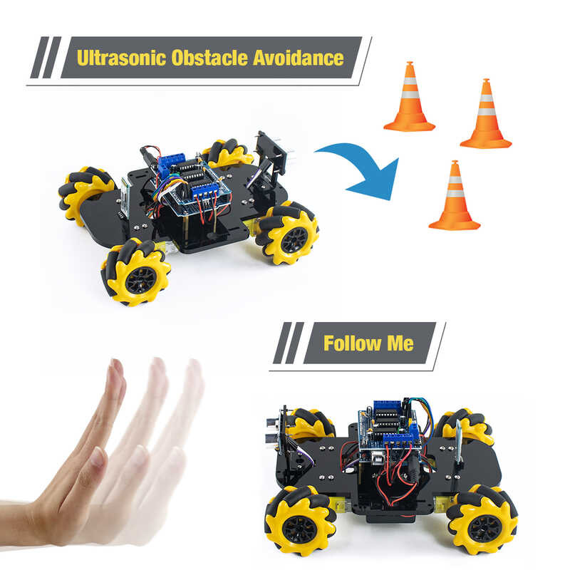 Lafvin 4wd Mecanum Arduino Robot Car Kit สมาร์ท Diy Uno R3 โครงการ Shopee Thailand