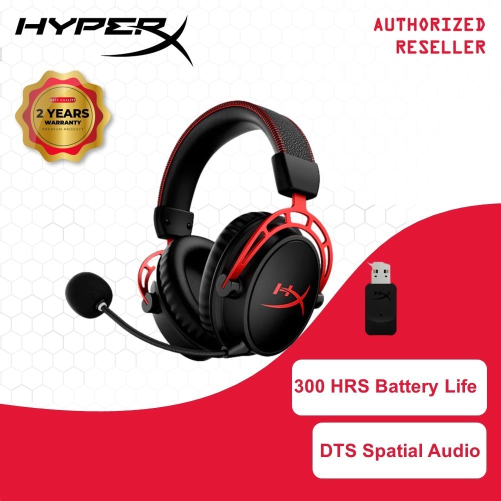 ในสต็อก ชุดหูฟังเล่นเกมไร้สาย HyperX Cloud Alpha Pro/ พร้อมไมโครโฟนตัดเสียงรบกวน | Shopee Thailand