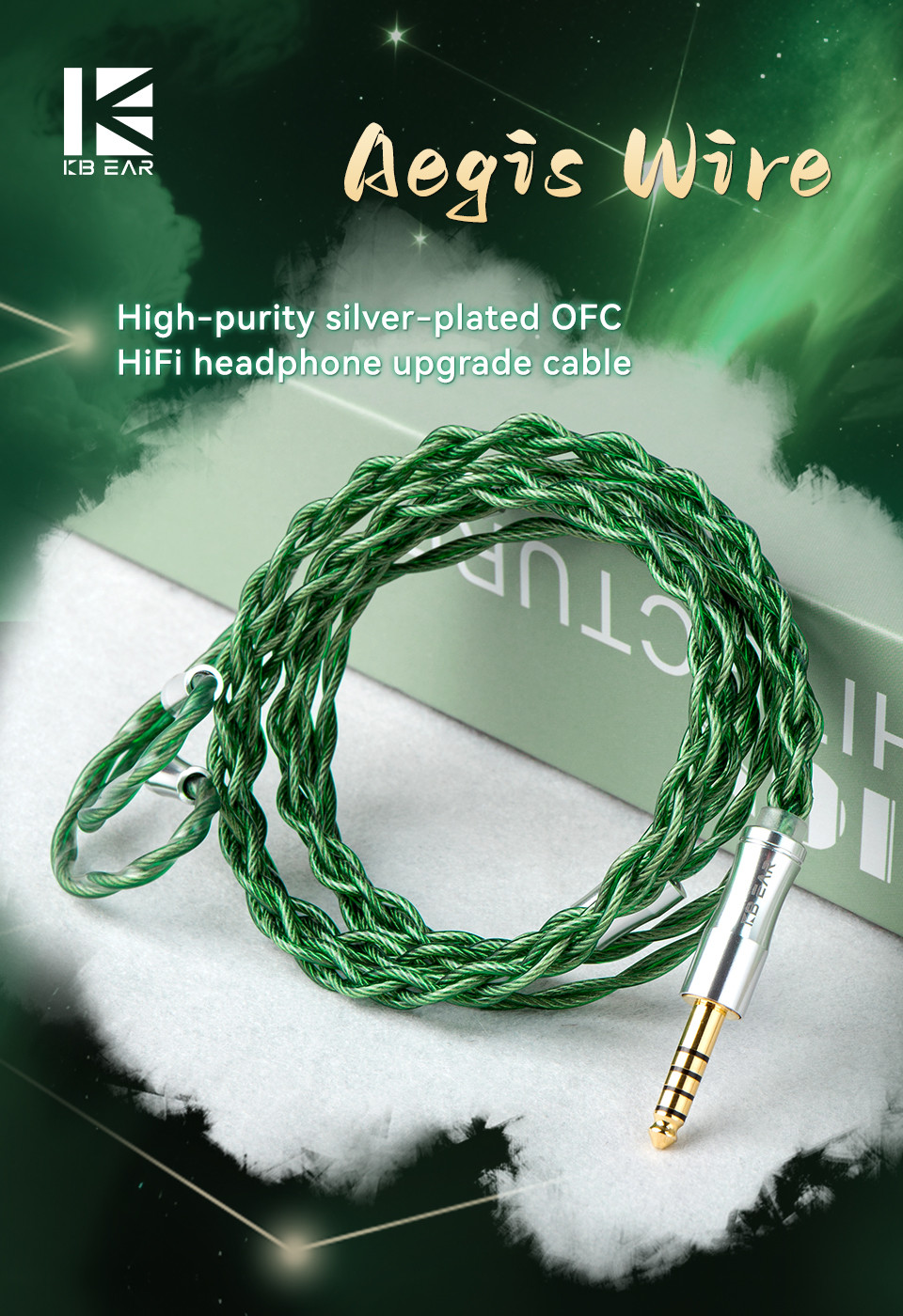KBEAR Aegis Wire MH04 4 cores สายอัพเกรดหูฟัง AFC ความบริสุทธิ์สูงชุบ ...