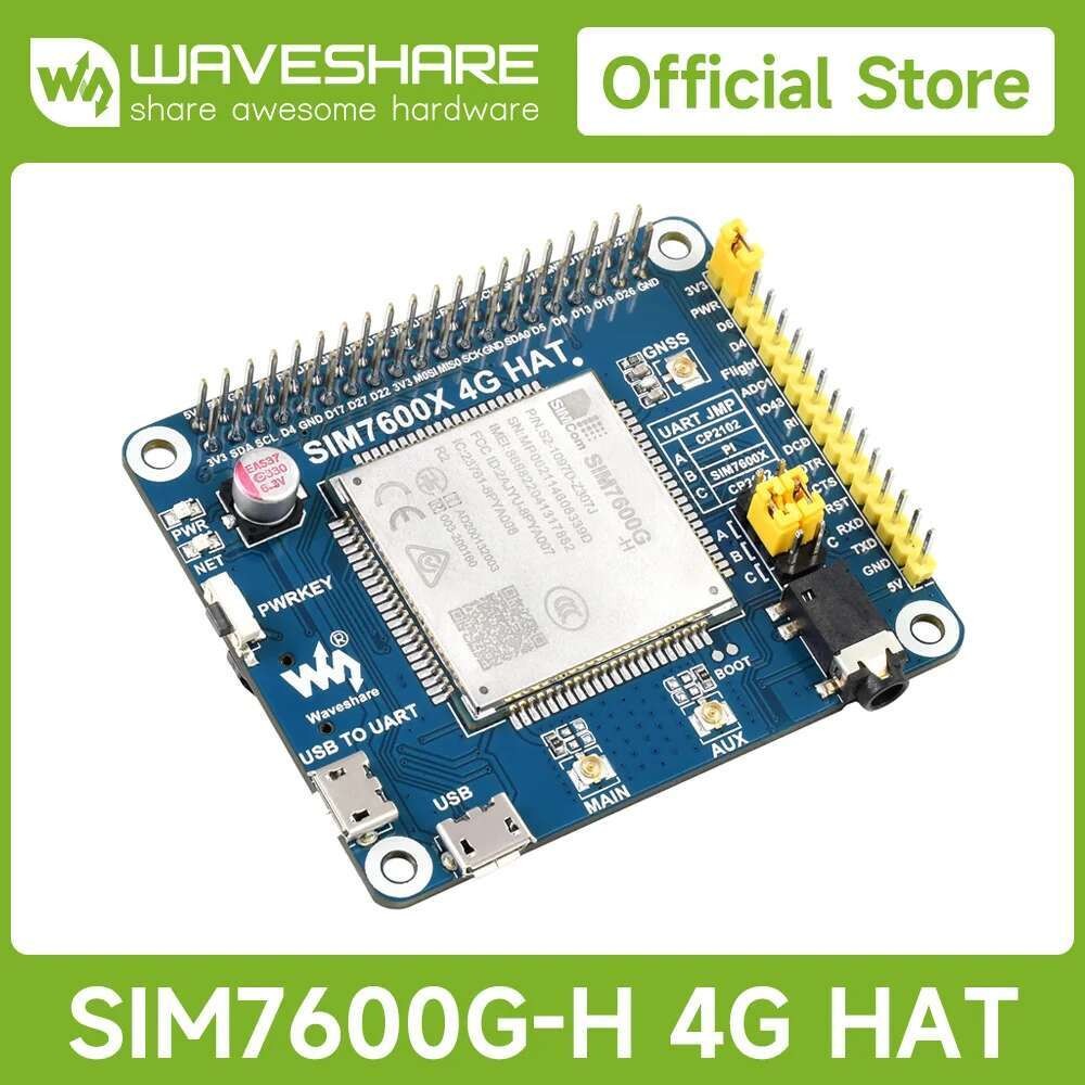 Waveshare SIM7600G-H 4G HAT สําหรับ Raspberry Pi LTE Cat-4 4G/3G/2G ...