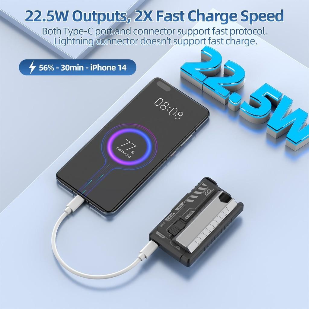 GOOJODOQ 10000mAh Power Bank Bullet Replacement Power Pack สองแบตเตอรี่ ...